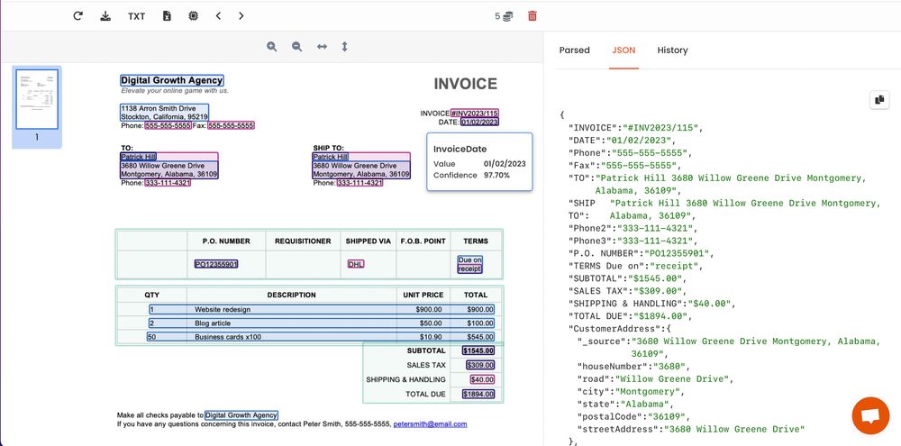 Extracting Data From PDF Invoices With an AI OCR Parser