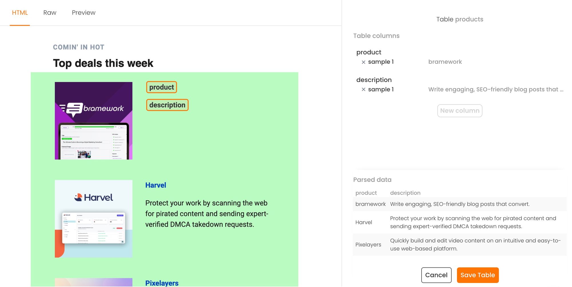 Introducing Tables Repetitive Data Parsing
